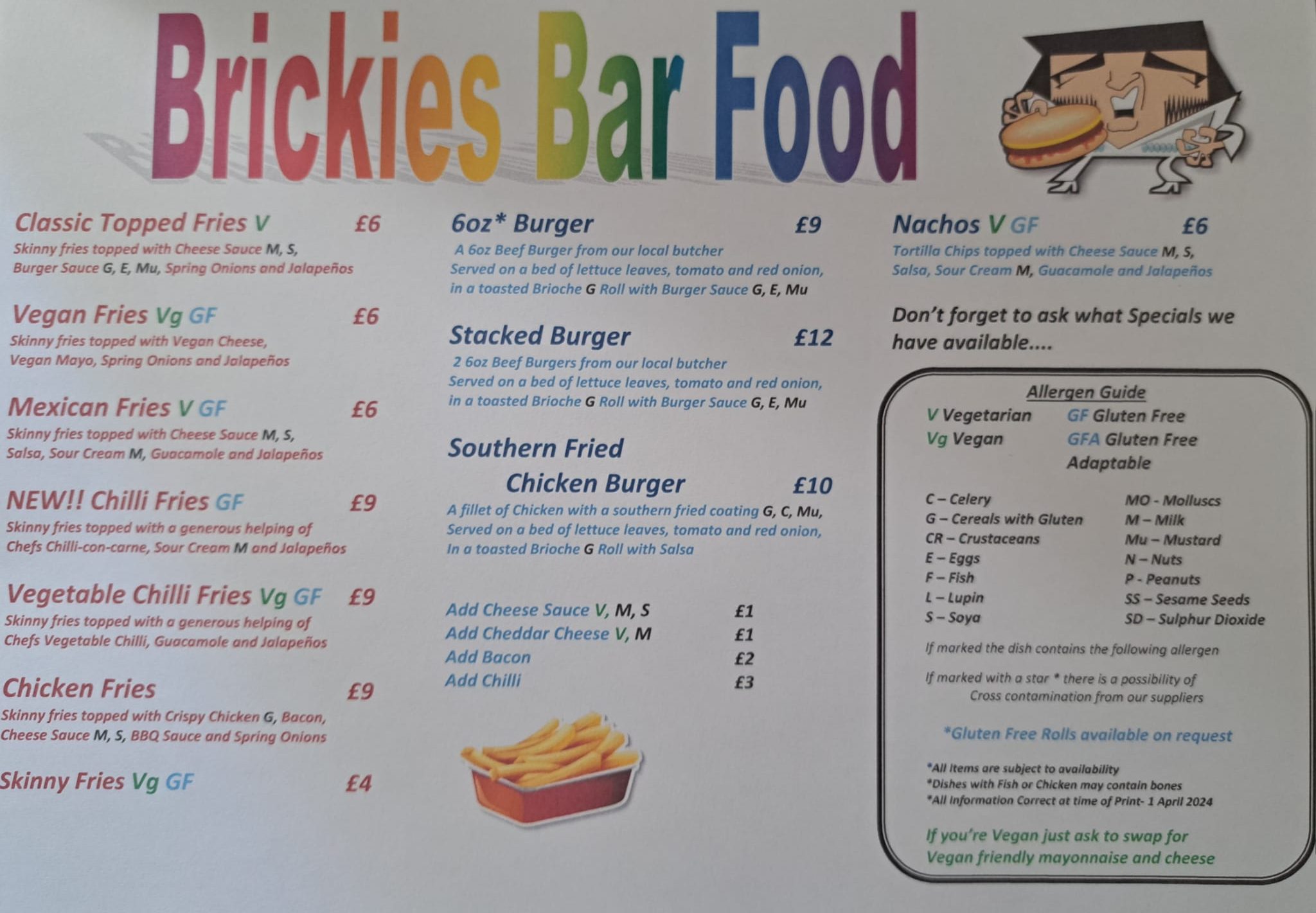 Food Menu – The Brickmakers